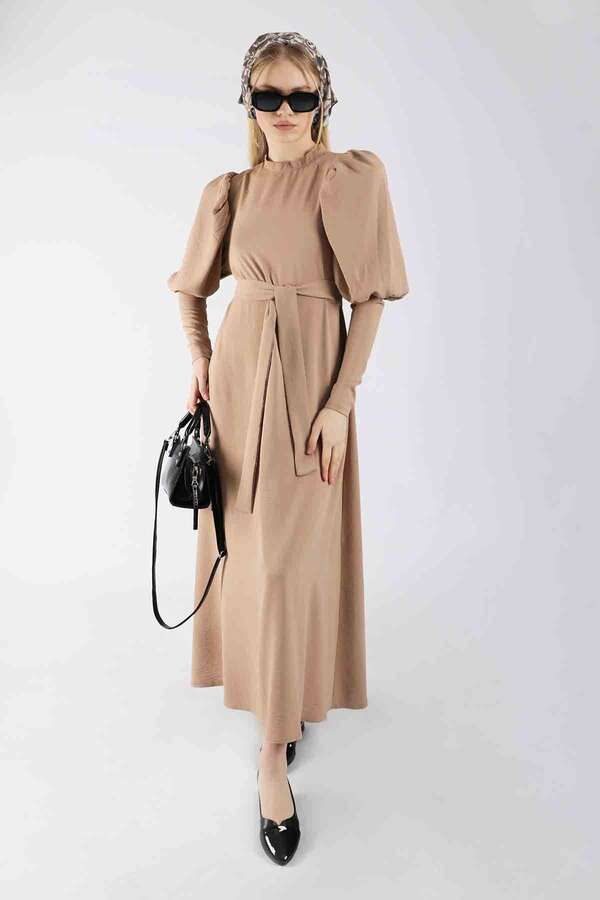 Buy Balloon Sleeve Dress Mink - Zülays