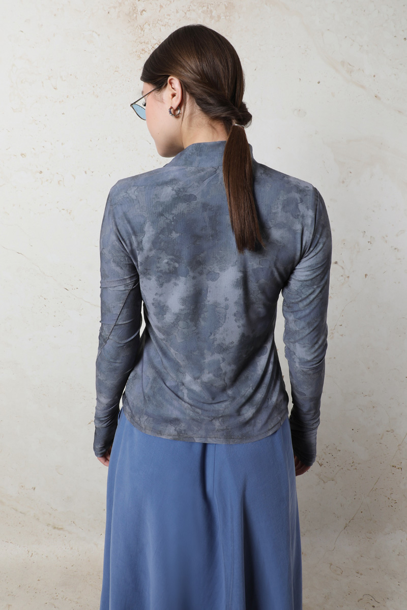 Batik Desenli Body Mavi | Zülays