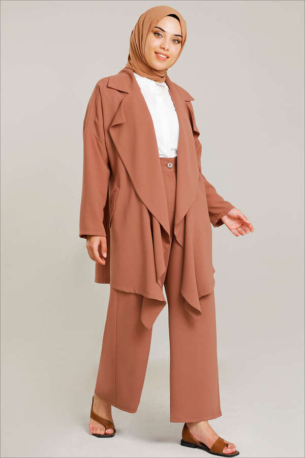 Buy Flowy Jacket Suit Peach - Zülays