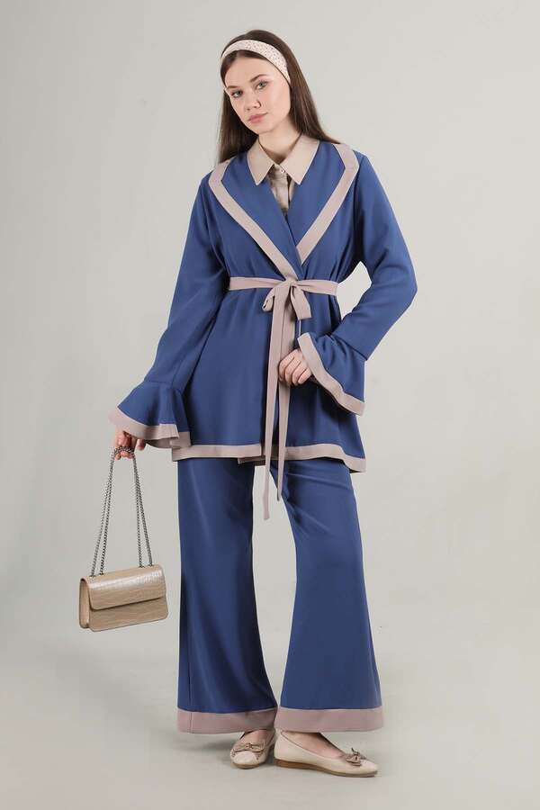 Buy Garnish Tunic Suit İndigo - Zülays