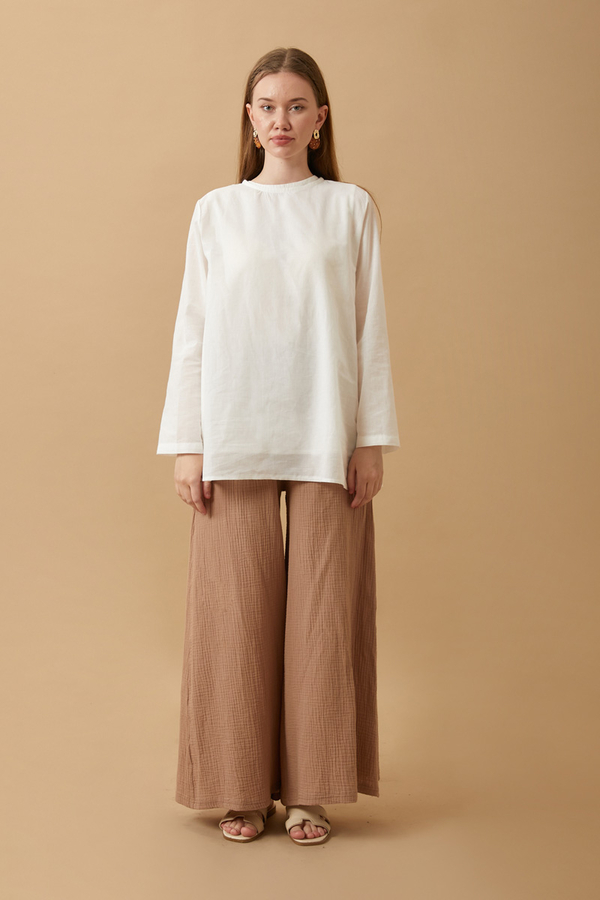 Long Sleeve Short Length Voile Slip White | Zülays