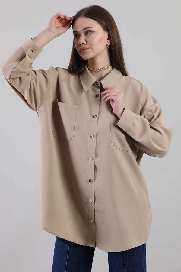Buy Camel Oversized Shirt - Zülays