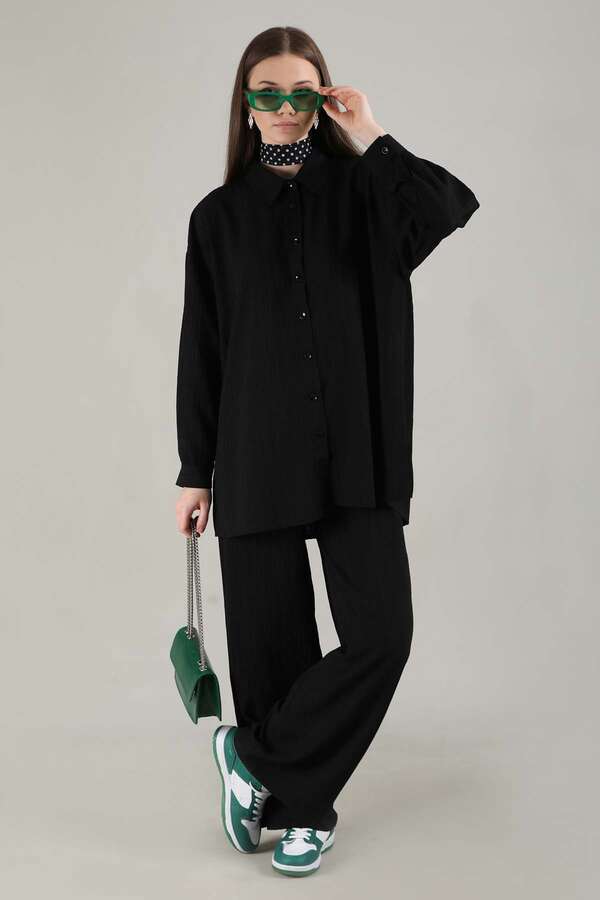 Buy Oversize Shirt Set Black - Zülays