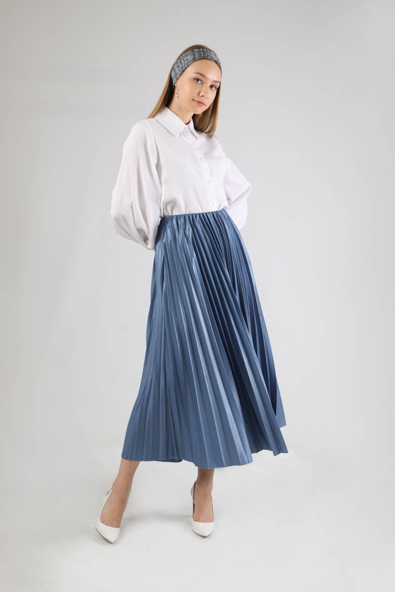 Piliseli Etek İndigo | Zülays