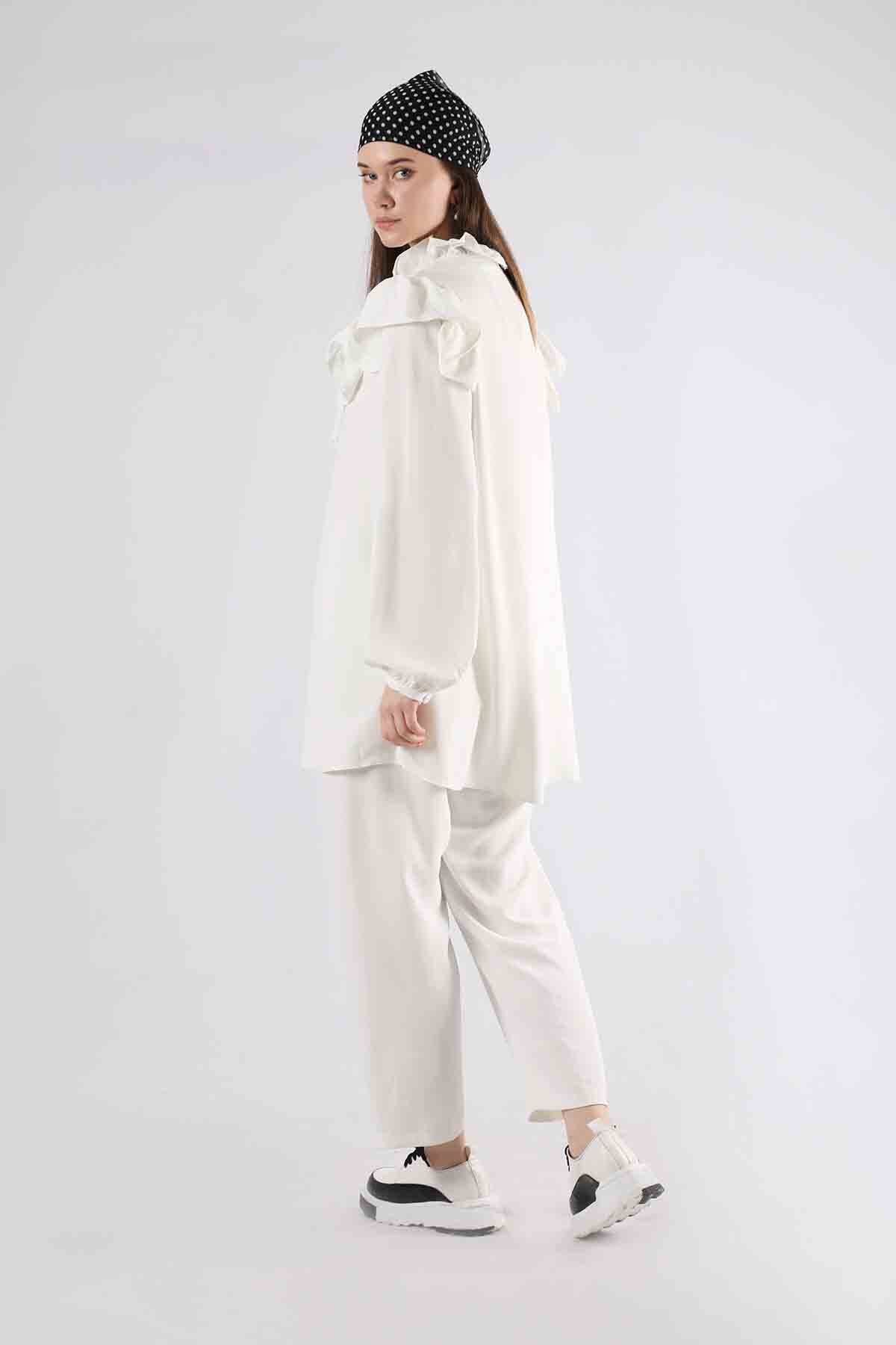 Buy Frilled Suit Ecru - Zülays