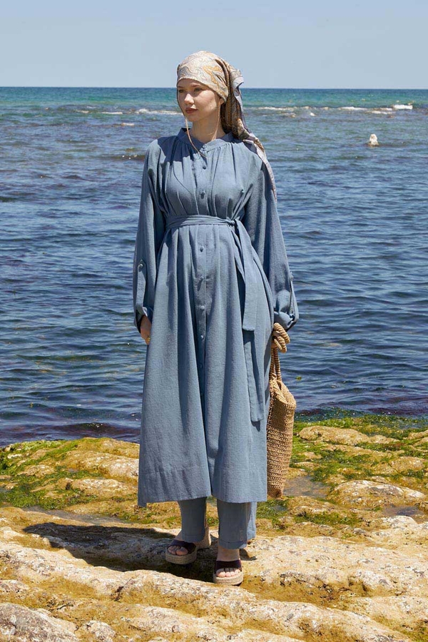 Şile Cloth Tunic Set Indigo