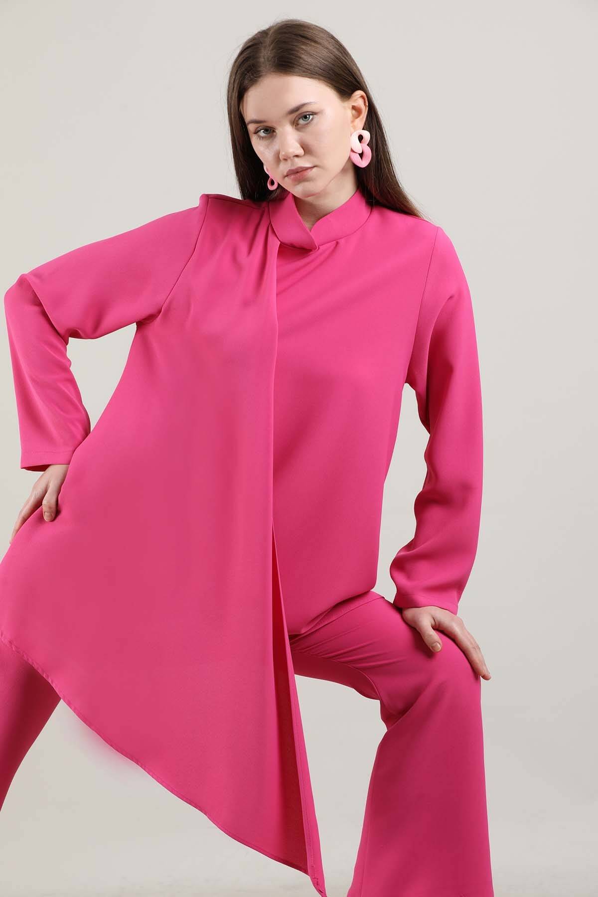 Buy Spanish Toe Asymmetrical Suit Fuchsia - Zülays