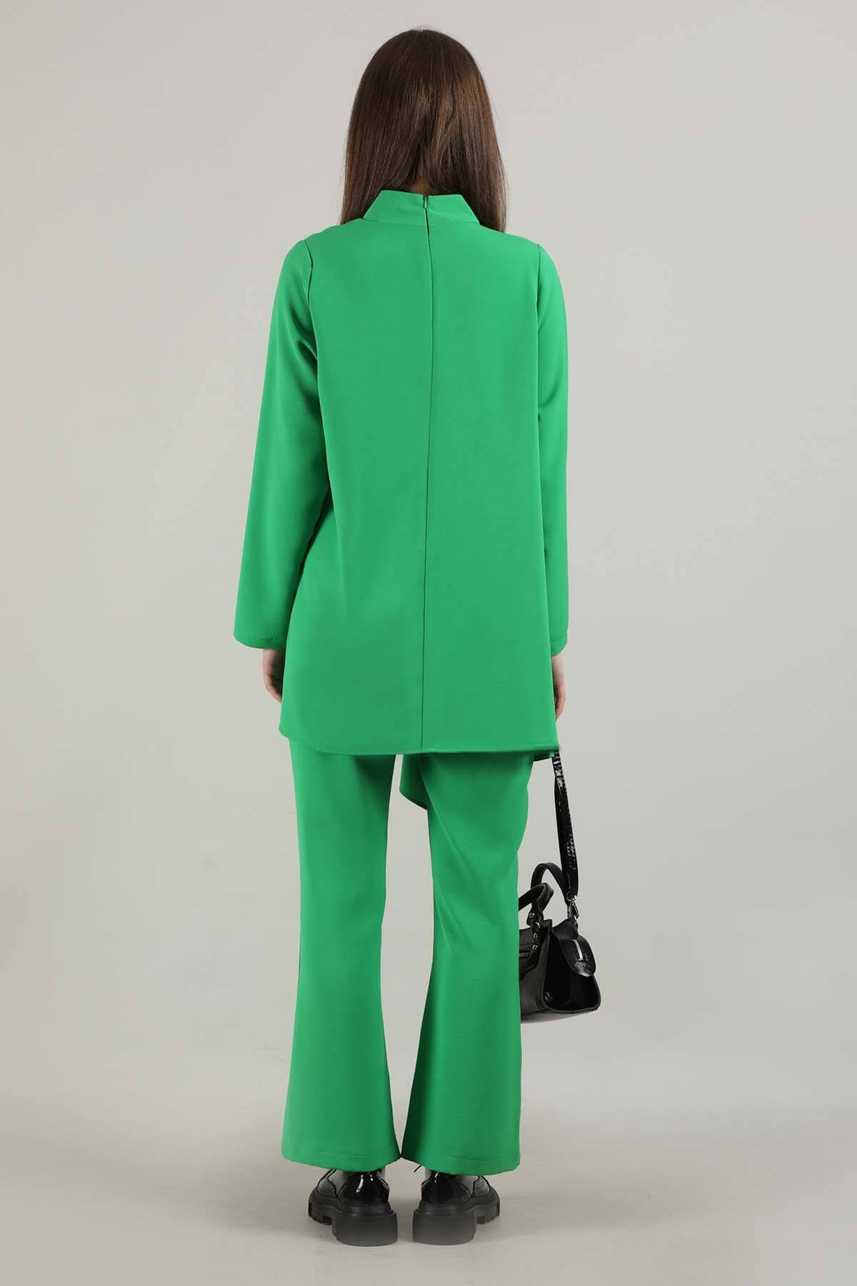 Buy Spanish Toe Asymmetrical Suit Green - Zülays