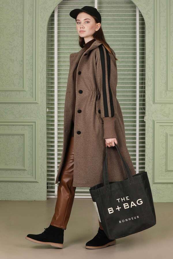 Striped Sleeve Stamp Coat Soil Buy - Zülays