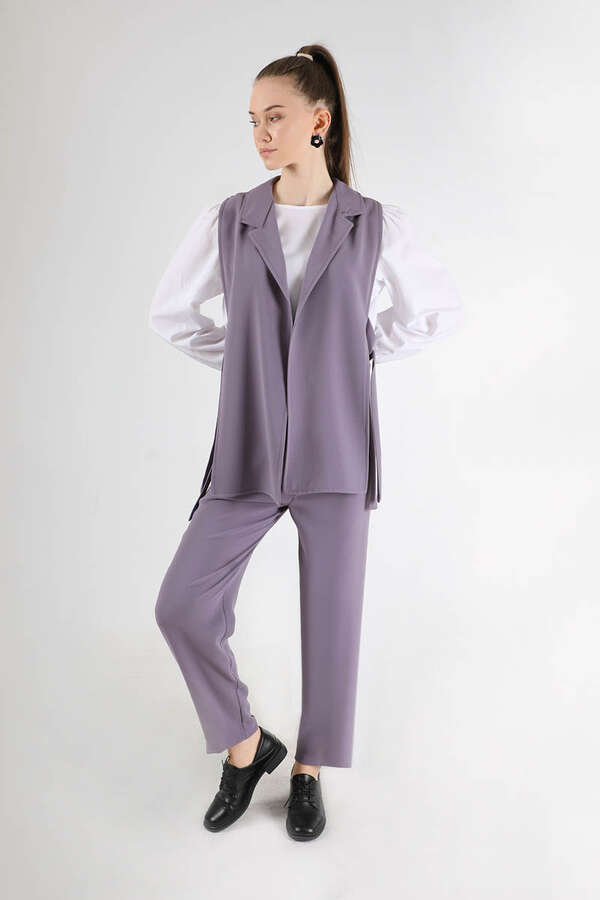 Buy Vest Tunic Suit Dark Lilac - Zülays