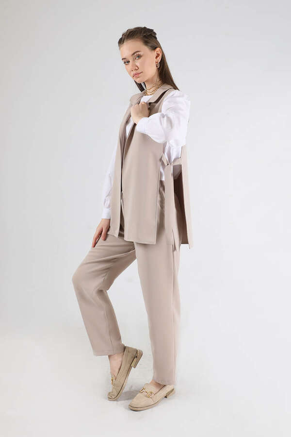 Buy Vest Tunic Suit Stone White - Zülays